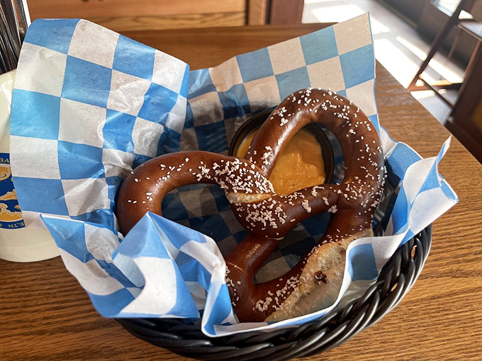 The pretzel that launched a thousand beer steins&mdash;gorgeously burnished, salt-flecked, and demanding to be dipped in mustard.