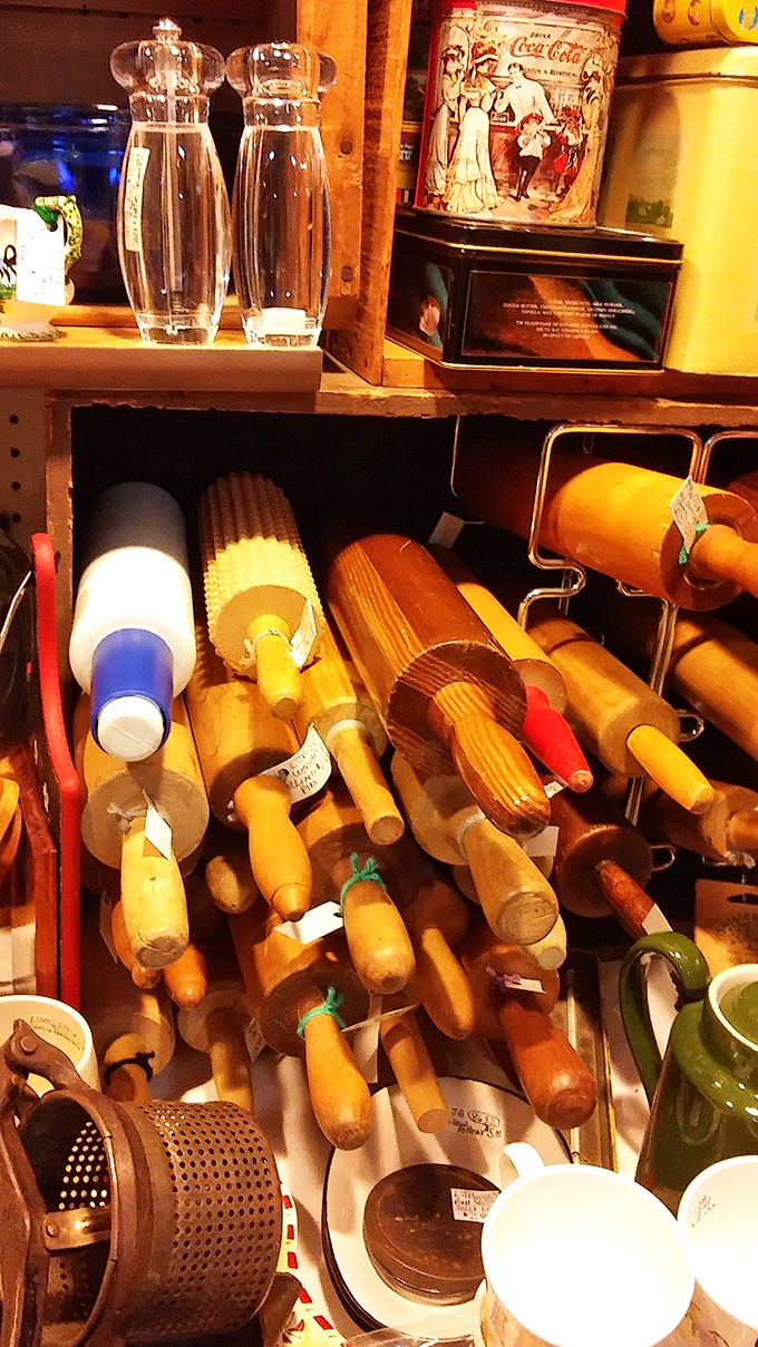 A battalion of rolling pins stands at attention, ready for kitchen duty. Grandma's secret pie crust technique included, no extra charge.