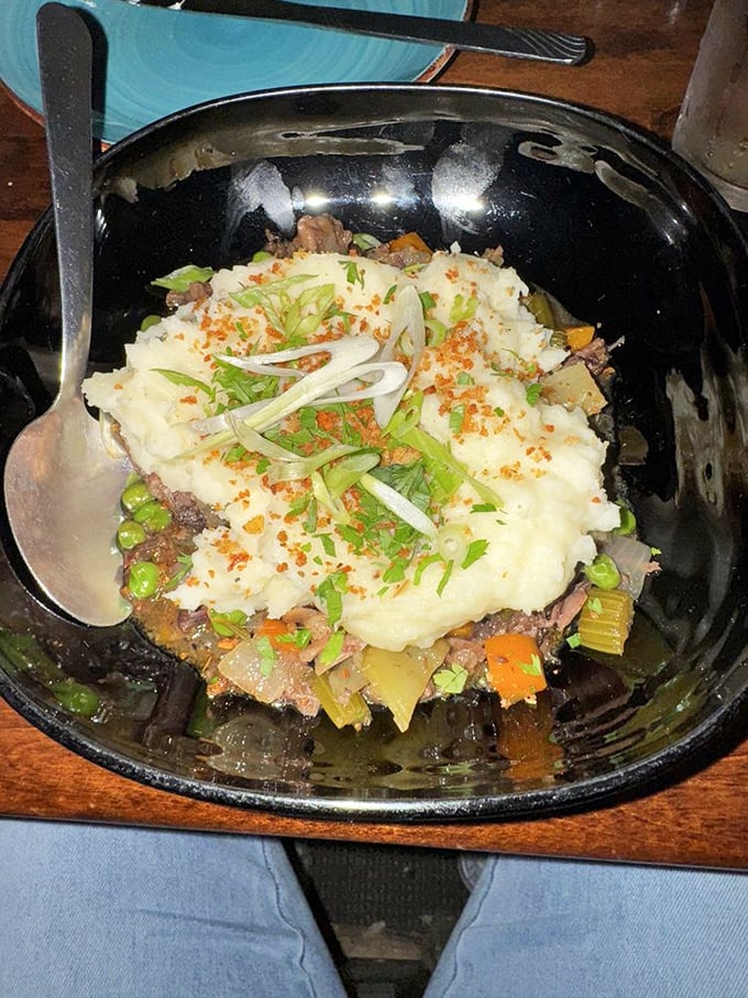 Shepherd's Pie that doesn't just warm your stomach &ndash; it hugs your soul. Comfort food that puts the "comfort" in comfortable silence while eating.