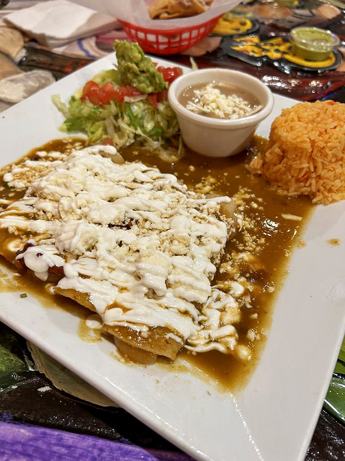 These nachos aren't playing around. Loaded like a freight train and colorful as a Mexican marketplace, they're meant for sharing—but you won't want to.