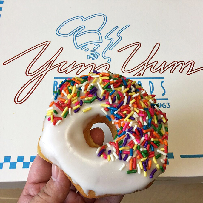 The vanilla iced donut with sprinkles is the prom queen of the display case&mdash;universally appealing and impossible to hate. 