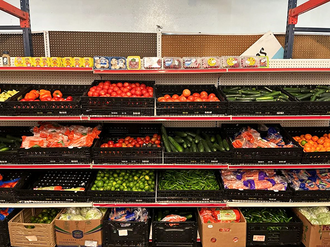 Fresh bell peppers, tomatoes, and zucchini that would make any home cook's heart skip a beat&mdash;proof that "discount" doesn't mean "compromise."