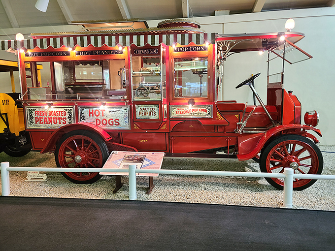 Talk about food trucks! This vintage mobile concession stand proves Americans have always understood the importance of having hot dogs and popcorn wherever we go.
