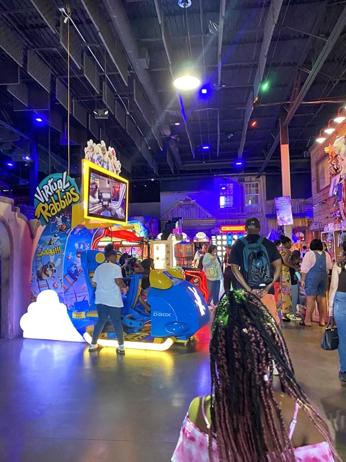 Virtual Rabbits arcade game draws a crowd of players young and old. Some gaming experiences simply can't be replicated on your phone at home.