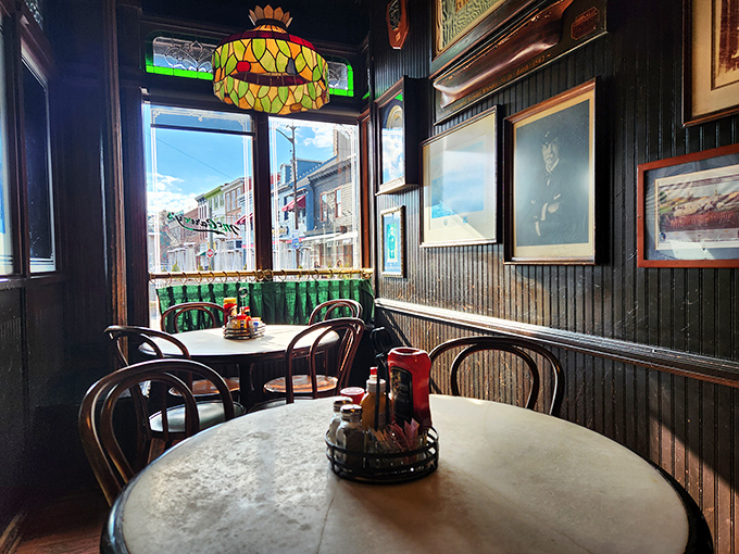 A window seat at McGarvey's offers the perfect blend of people-watching and cozy dining—like having front-row tickets to the Annapolis show.
