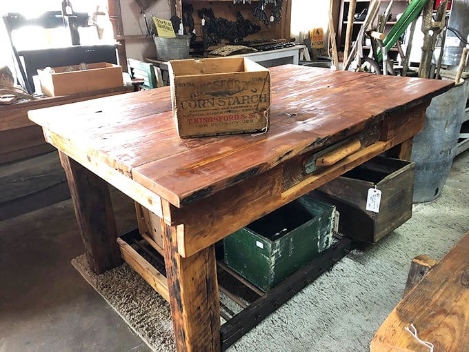 This isn't just a table—it's a time machine made of reclaimed wood that's witnessed more Louisiana history than most history books.
