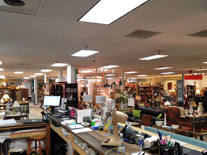 The command center where treasures find new homes, this rustic checkout counter has witnessed thousands of "I can't believe I found this!" moments.