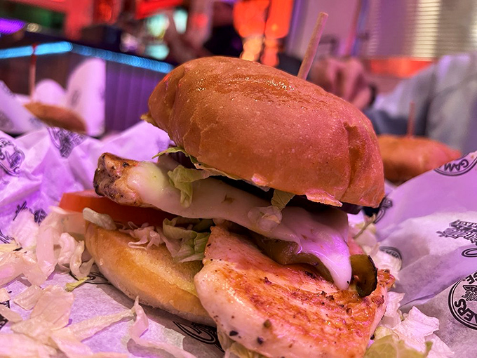 This chicken sandwich isn't just food; it's architecture&mdash;layers of crispy, savory perfection that would make Frank Lloyd Wright jealous.