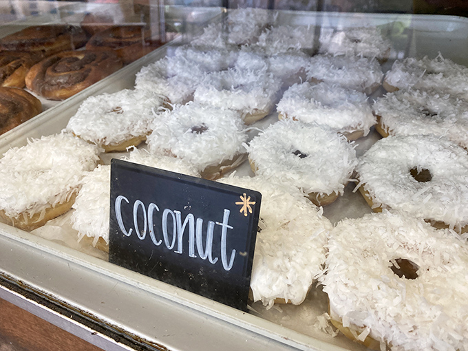 Coconut-covered treasures that transport you straight to a tropical paradise, minus the sand in uncomfortable places. Beach vacation in donut form!