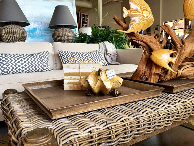 Woven textures and natural elements that say "I vacation in places where people know good design," without the airfare costs.