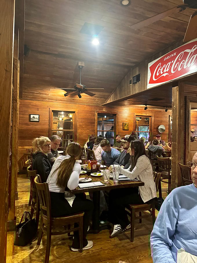 The dining room hums with the universal language of good food. Conversations pause only for the important business of savoring each bite.