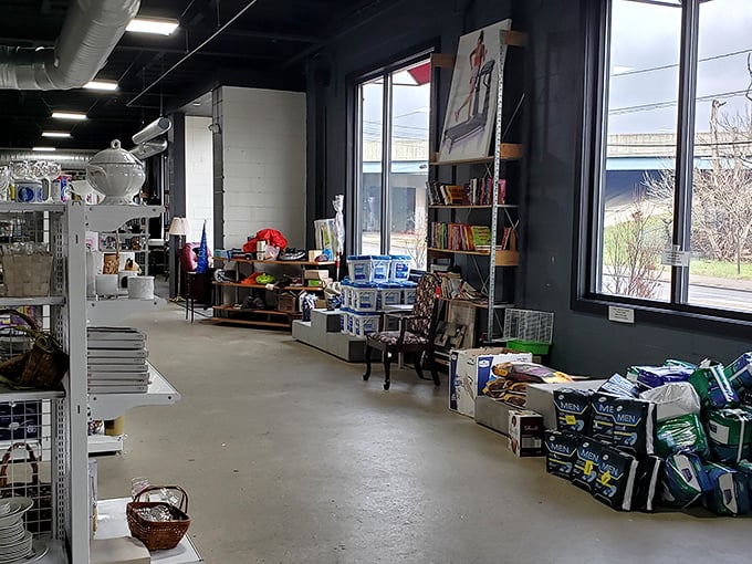 Books, puzzles, and household essentials line the walls&mdash;proving secondhand stores aren't just for fashion hunters but practical shoppers with imagination.