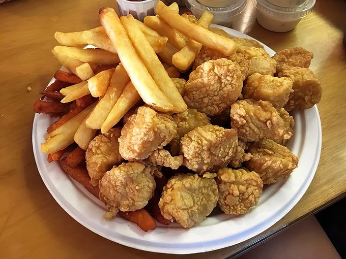 Fried scallops and fries: proof that sometimes the most straightforward combination creates the most extraordinary experience.