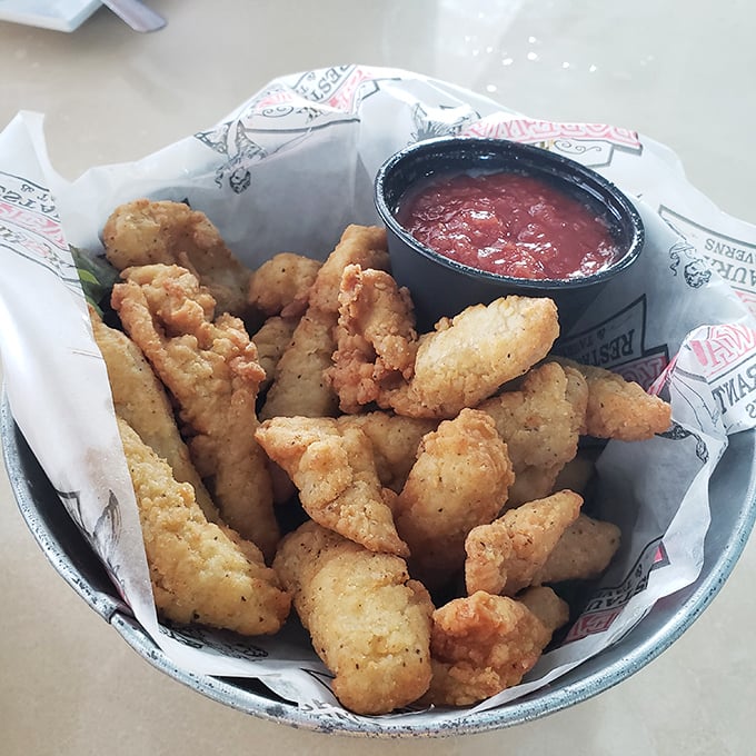 Not all treasures at the boardwalk are sweet! These golden-fried gator bites offer a savory intermission before your custard finale.