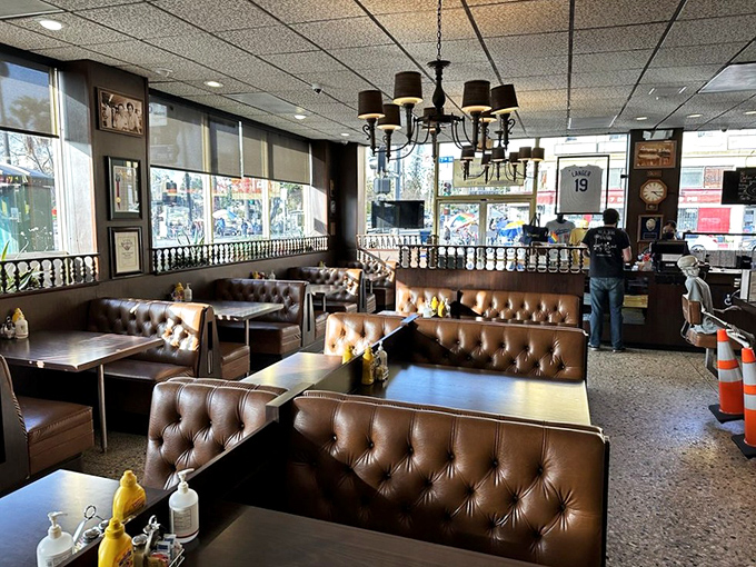 The dining room feels like your favorite uncle's den, if your uncle happened to serve the best deli food in California.