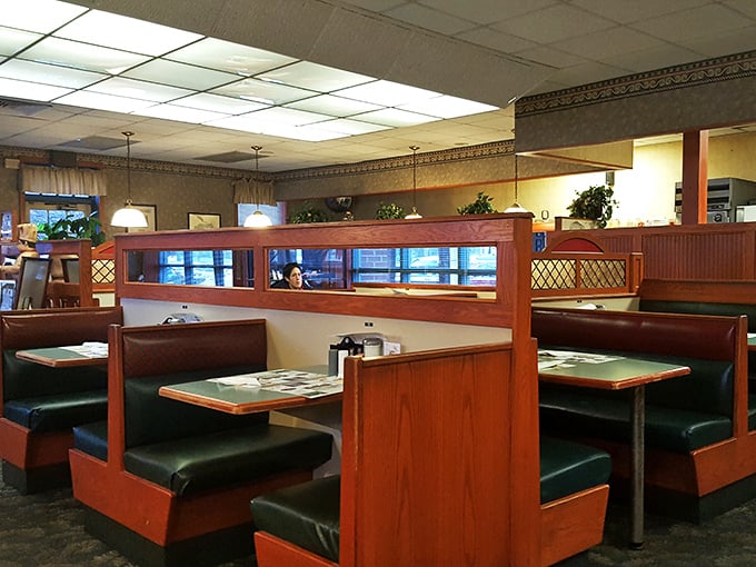 Wooden booths and warm lighting create that "everybody knows your name" feeling. The diner equivalent of a comfortable pair of slippers.