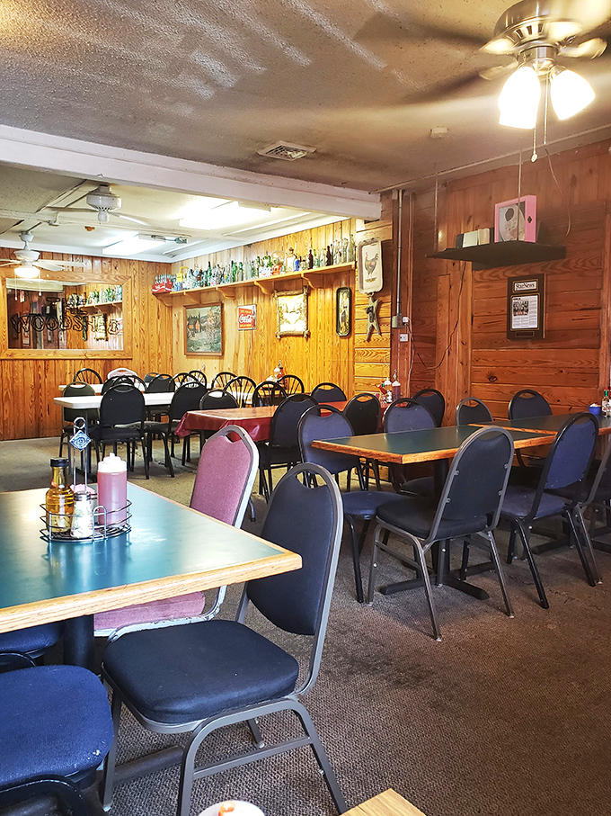 The dining room whispers "come as you are" with its unpretentious charm. These tables have hosted countless conversations over second helpings.