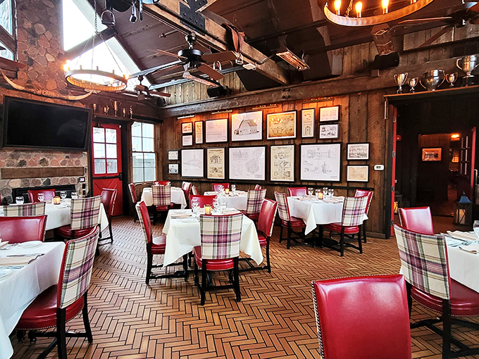 The dining room feels like the world's most comfortable museum, where farm history meets fine dining without an ounce of pretension.