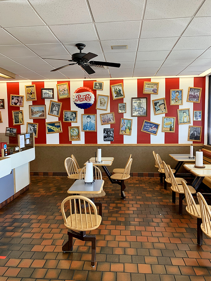 The empty chairs aren't staying that way for long. There's something wonderfully democratic about a place where everyone's united by ice cream.
