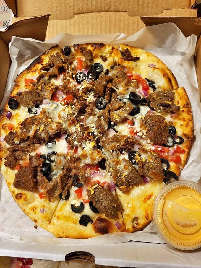 Mediterranean meets pizzeria in this brilliant cultural mashup. Gyro meat on pizza is the crossover episode we didn't know we needed.