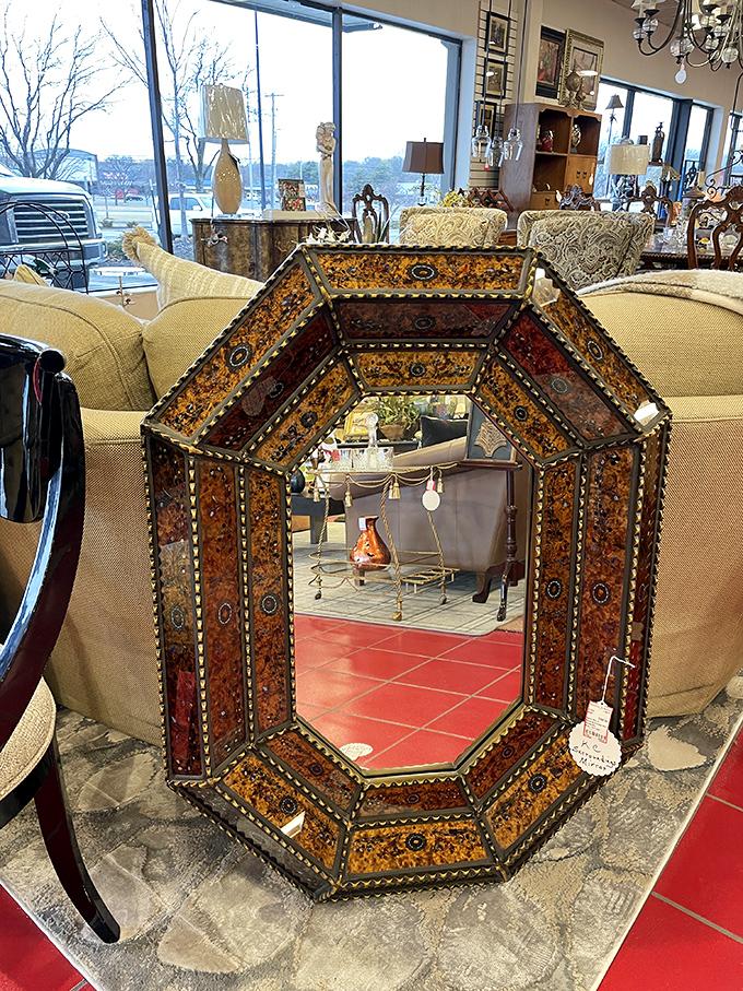 Mirror, mirror, on the floor &ndash; this ornate octagonal beauty would make Snow White's queen green with envy. Moroccan-inspired magnificence at its finest.