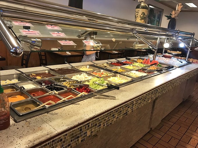 A salad bar that doesn't feel like punishment&mdash;fresh ingredients waiting to become the supporting actors in your multi-act buffet drama.