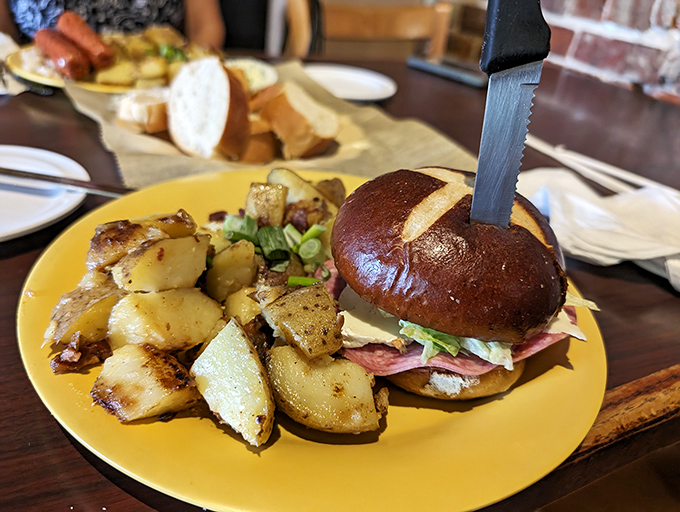 Not all sandwiches are created equal &ndash; this pretzel bun creation has clearly been attending master classes in the art of handheld perfection.