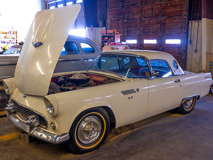 The white Thunderbird represents peak American optimism. With its clean lines and elegant profile, it's the automotive equivalent of Sinatra in his prime.