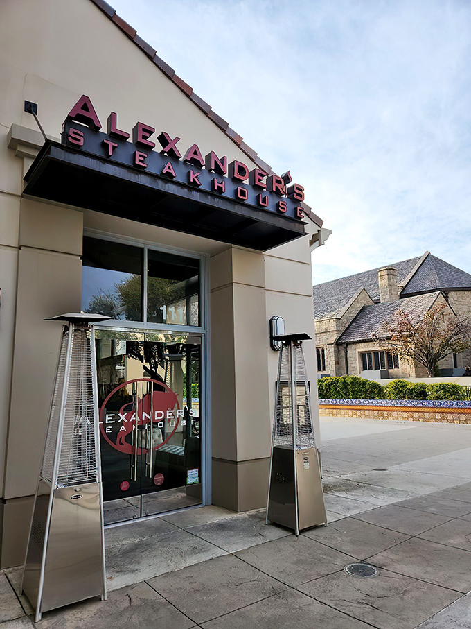 Alexander's Steakhouse: Modern elegance meets meat mastery. Those heat lamps outside aren't warming anyone&mdash;the steaks inside handle that job.