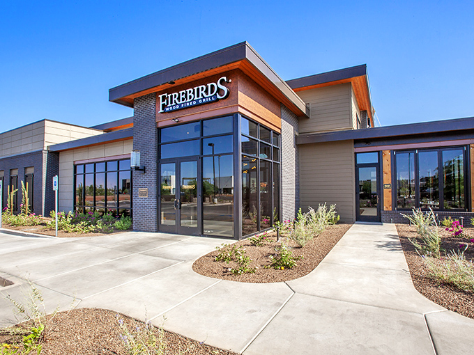 Firebirds' contemporary architecture makes a bold statement. Inside, wood-fired grills transform great steaks into unforgettable ones.