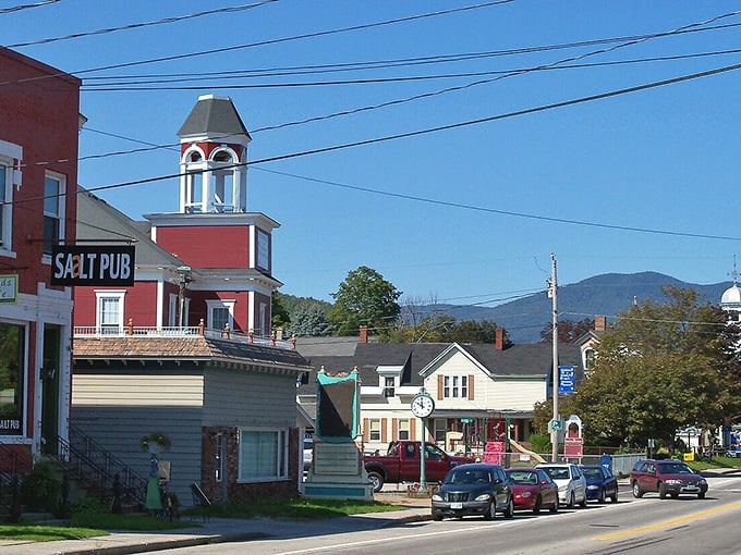 Gorham's main street buildings have the sturdy, no-nonsense charm of a town built by people who understood winter.