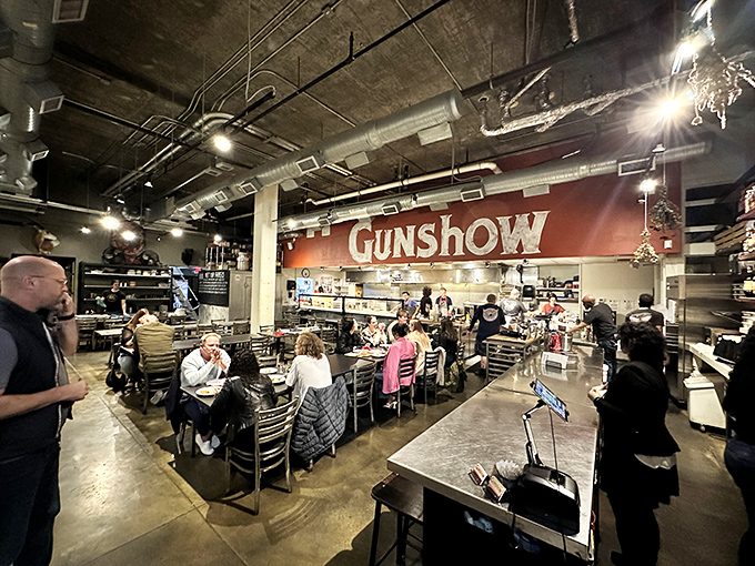 Culinary theater in the round! Watch chefs perform food magic while hungry spectators applaud with their forks.