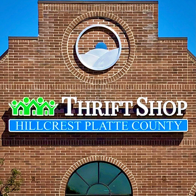 Hillcrest Thrift Shop's architectural details elevate secondhand shopping to an experience worthy of its brick-fronted elegance.