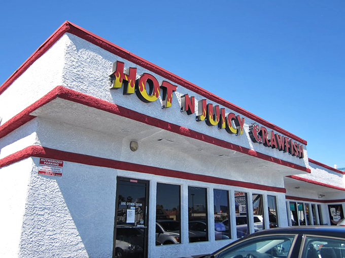 Hot N Juicy Crawfish's building is as straightforward as their name &ndash; what you see is exactly what you get: delicious seafood!