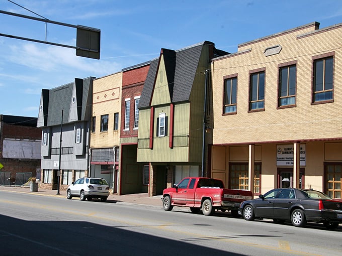 Olney's quaint main street looks like it was designed by a committee of accountants who understand fixed incomes.