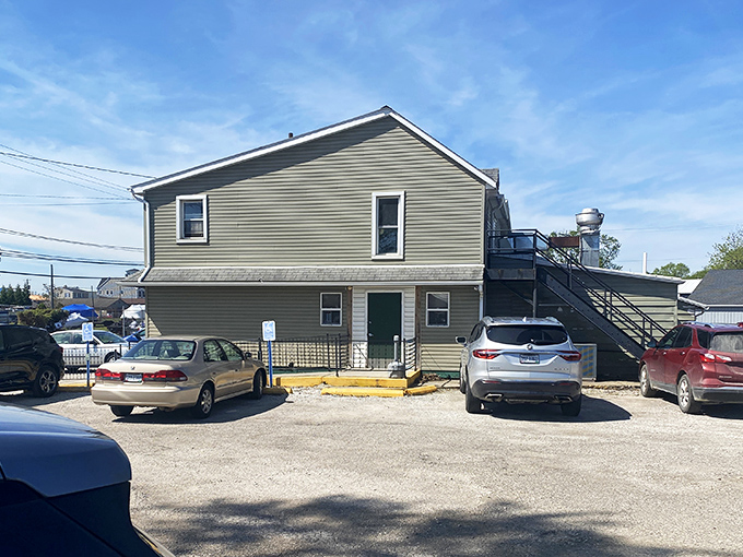 Our Lakeside Diner: The blue sign welcomes lake-goers and locals alike to a two-story treasure where breakfast portions match the generous views.