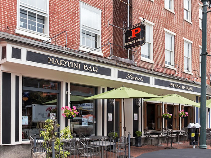 Pietro's classic brick fa&ccedil;ade brings a touch of old-world charm to West Chester's bustling streets. Steak with a side of sidewalk people-watching!