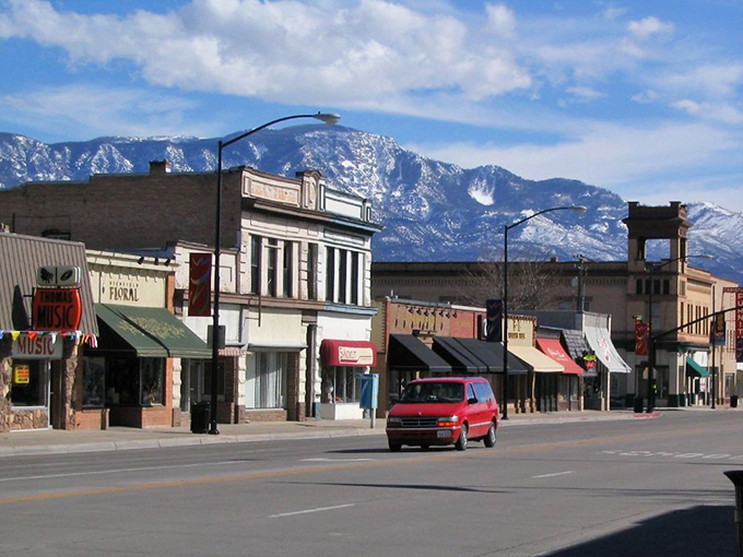 Richfield's wide main street welcomes visitors with historic buildings and mountain views that frame the town like artwork.