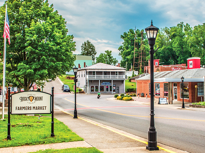 Rocky Mount's Farmers Market sign welcomes you to a town where "locally sourced" applies to both food and friendships.