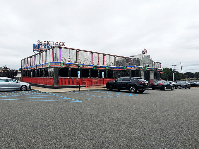 The Tick Tock's distinctive sign promises timeless breakfast classics in a space so authentically retro it should charge admission as a museum.