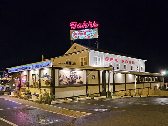 As the sun sets, Bahrs transforms into a glowing seafood sanctuary where calories don't count and ocean views come free.