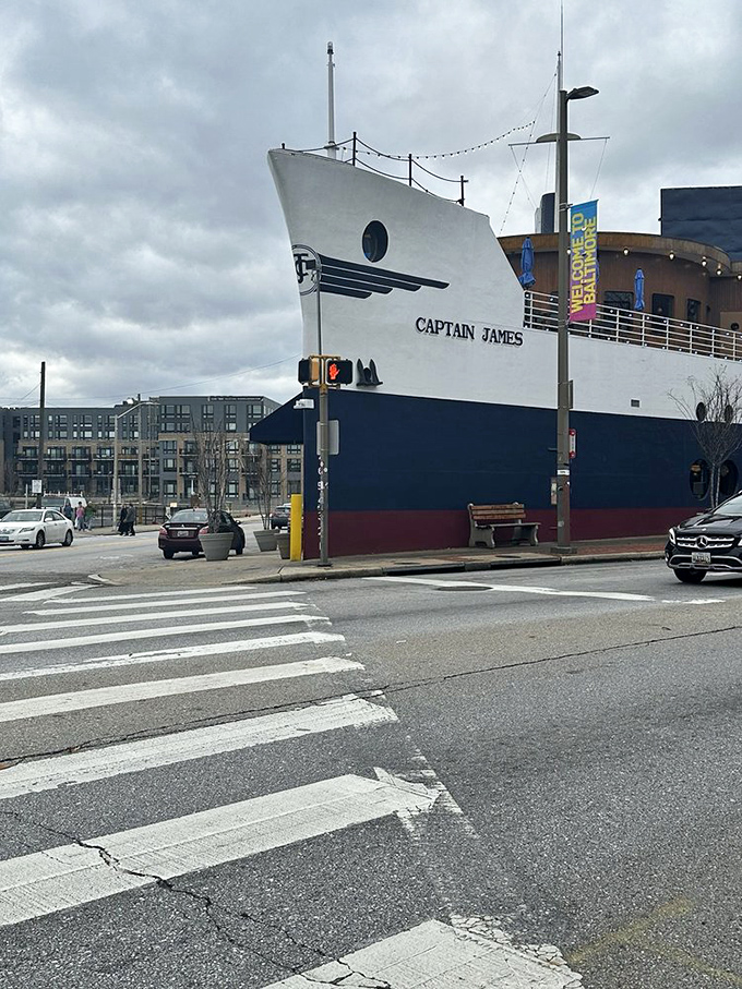 This nautical novelty isn't just about looks&mdash;Captain James serves up serious seafood in a building that's impossible to miss.