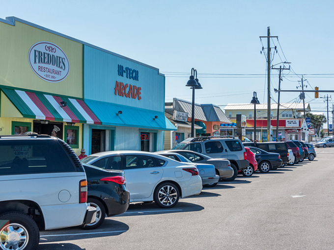 Colorful storefronts in Carolina Shores welcome shoppers with reasonable prices. Beach town charm without draining your retirement savings on everyday expenses.