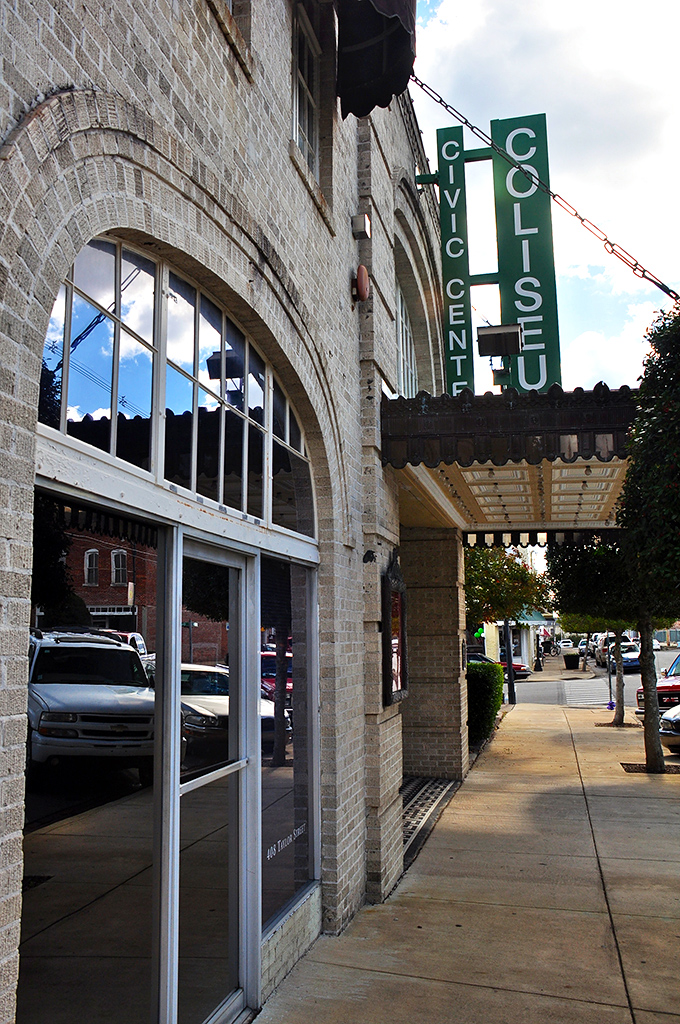 The Coliseum's classic marquee isn't just advertising shows &ndash; it's announcing Corinth's next community gathering spot.