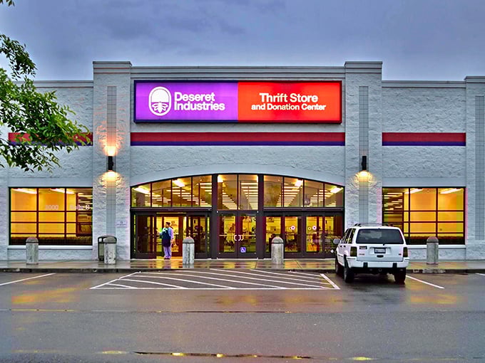 "Help Your Budget, Help Your Planet"&mdash;Deseret Industries' storefront promises guilt-free retail therapy with a purpose.