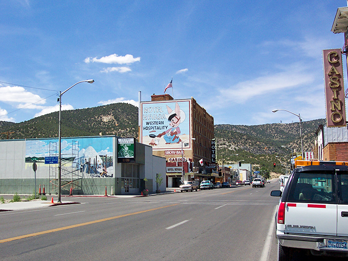 Mountain views surround Ely's main street, where the elevation is high and the pace of life is delightfully low.