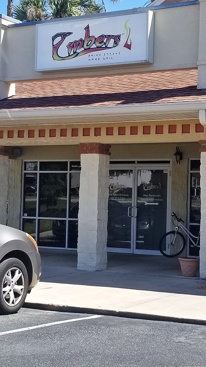 Don't let the shopping center location fool you – Embers Wood Grill delivers a steak experience worthy of a standalone castle.