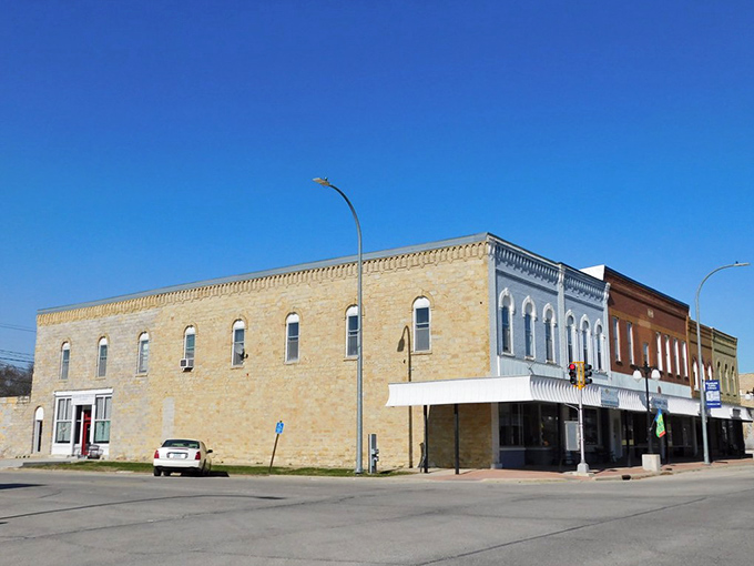 Sunshine plays across Humboldt's century-old facades, highlighting architectural details from an era when buildings were built to impress.