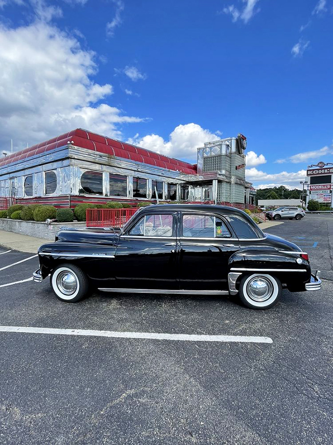 When a vintage car parks outside a vintage diner like the Park West, it's like watching two old friends reunite for coffee and pie.