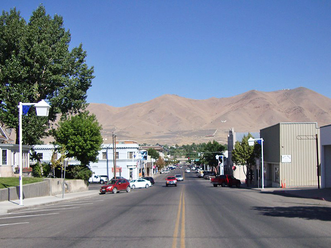 Mountains rise behind Winnemucca's modest downtown, offering free scenic views with your affordable retirement package.